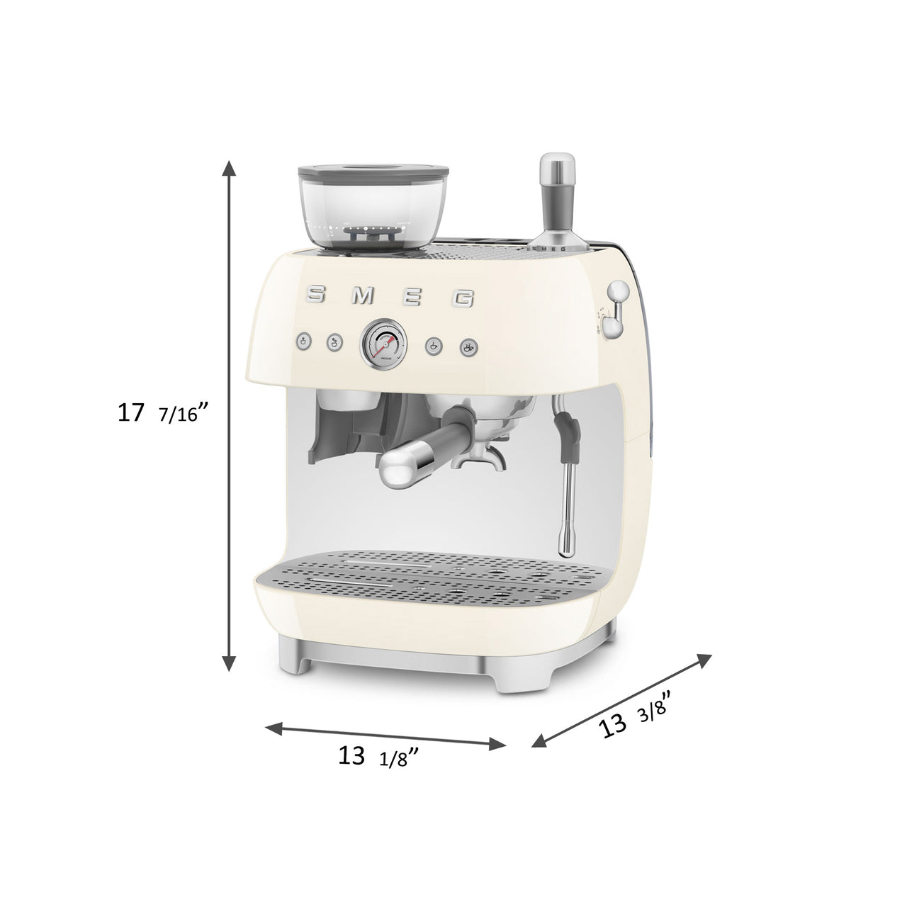 Manual Espresso Coffee Machine with Grinder – Retro-Style Pastel Green ...